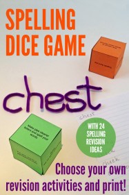Printable Spelling Dice Game: Edit to Add Your Own Activities, Print & Play