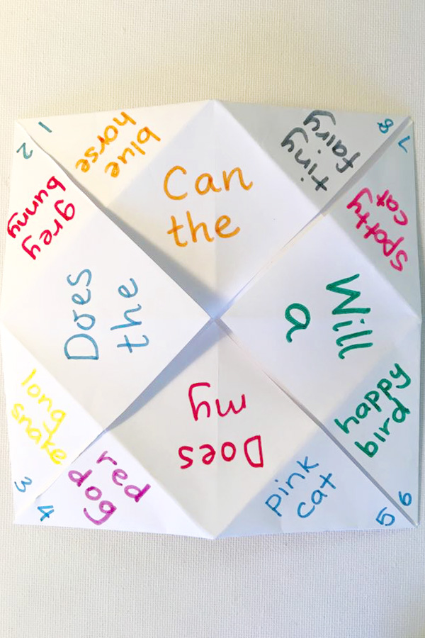Beginning Reader Games Silly Sentence Chatterbox Beginning Reader Games Silly Sentence Chatterbox
