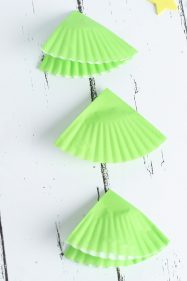 Preschool Christmas Tree Craft with Cupcake Wrappers
