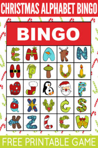 Christmas Alphabet Bingo Game: Free Printable with 8 Game Boards