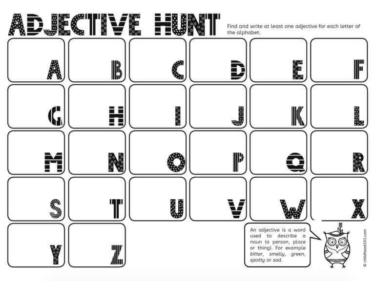 Adjectives Scavenger Hunt Activity: Have Fun with Grammar