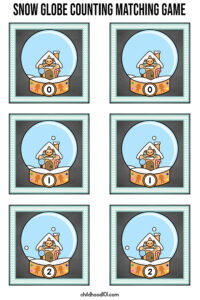 Printable Counting Matching Game with Numbers 0-20