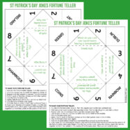 Printable St Patrick's Day Jokes Fortune Teller: Fun for Kids