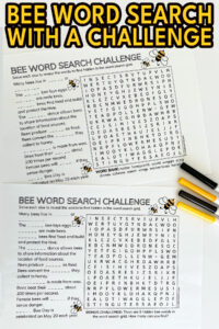 3 Bee Word Search Printables: With a Fun Bee Challenge